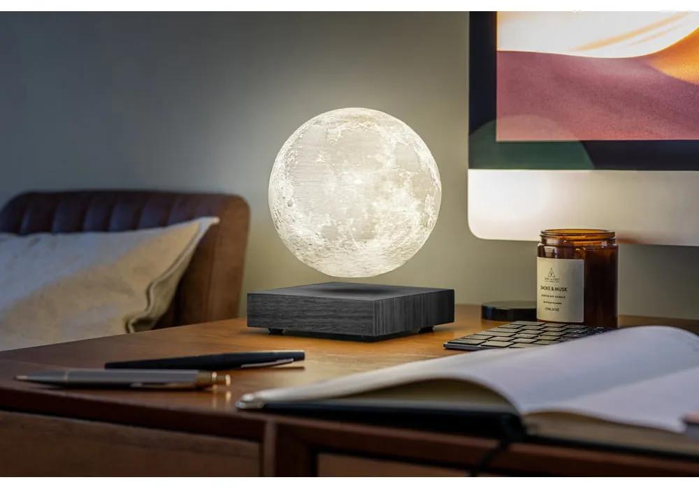 Černá stolní levitující lampa ve tvaru Měsíce Gingko Moon