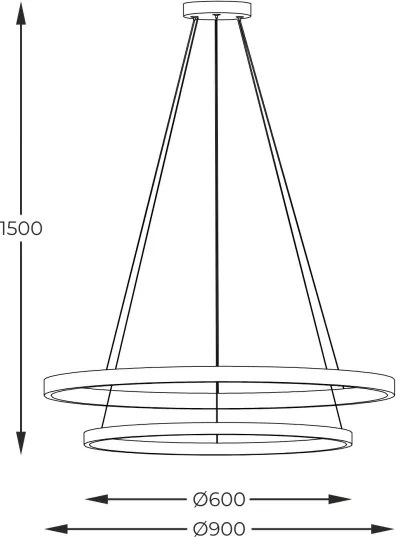 Zuma Line PEN89424-60+90BK-LED Lustr na lanku HORIK LED/72W/230V 3000/4000/6000K