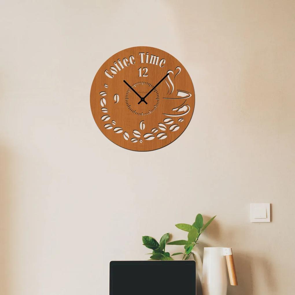 dřevo života Nástěnné hodiny COFFEE TIME Barevný vzor: Horský dub, Velikost hodin: 40x40