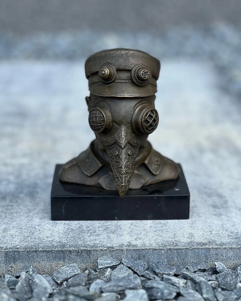 Bronzová socha soška - Morový doktor Steampunk