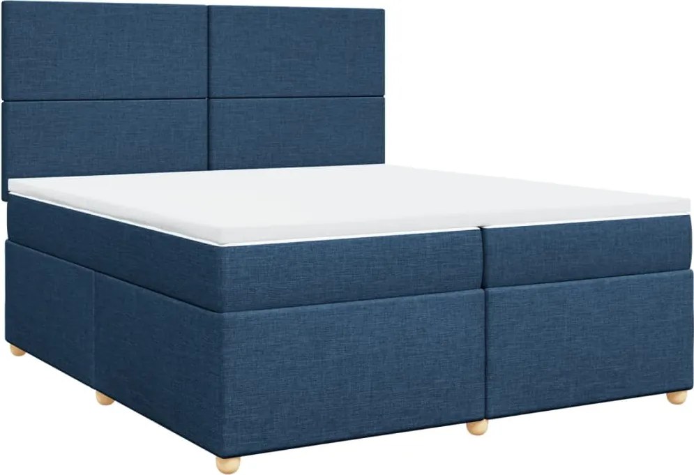 Box spring postel s matrací modrá 200x200 cm textil 3293686
