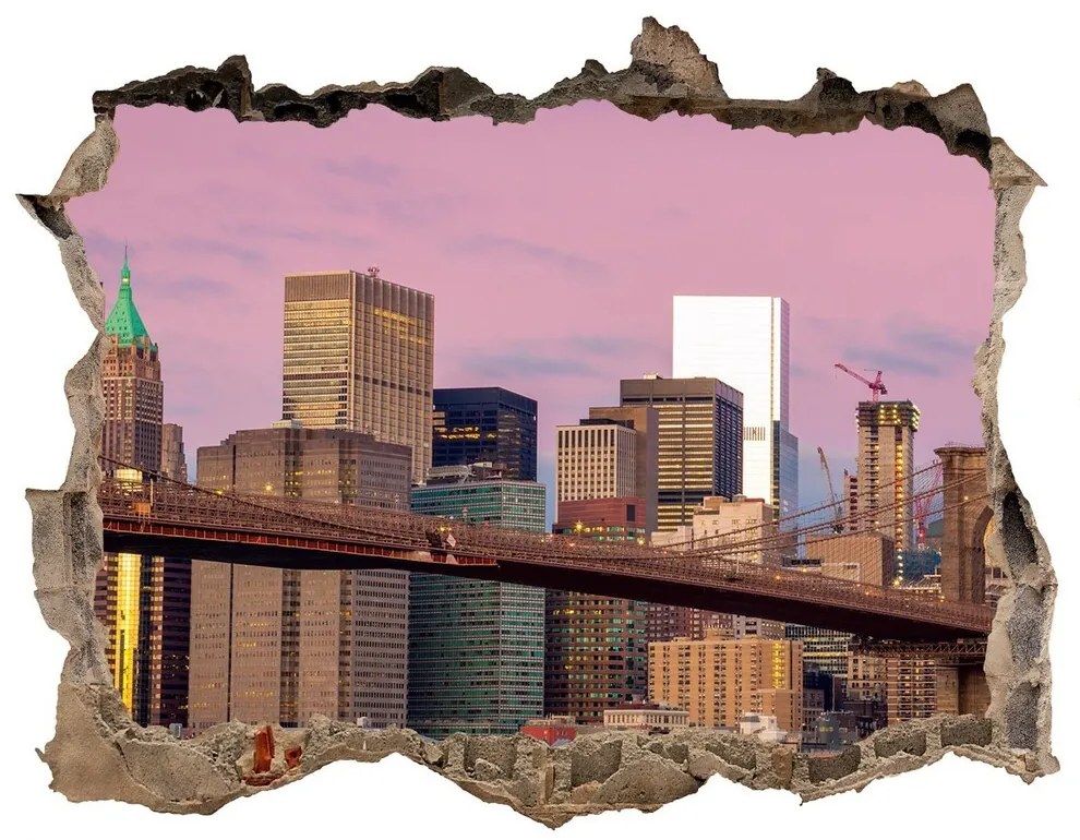 Wallmuralia Fototapeta díra na zeď 3D Manhattan New York 95x64 cm