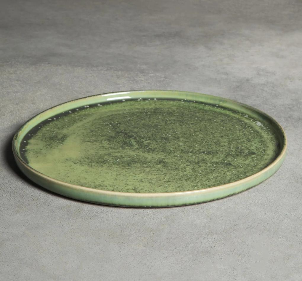 Tine K Home Obědový talíř Dine Moss, zelená barva, keramika