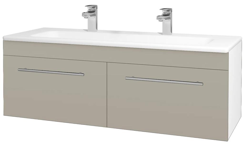 Dřevojas Koupelnová skříň ASTON SZZ2 120 Varianta: N01 Bílá lesk / Úchytka T01 / D02 Bříza
