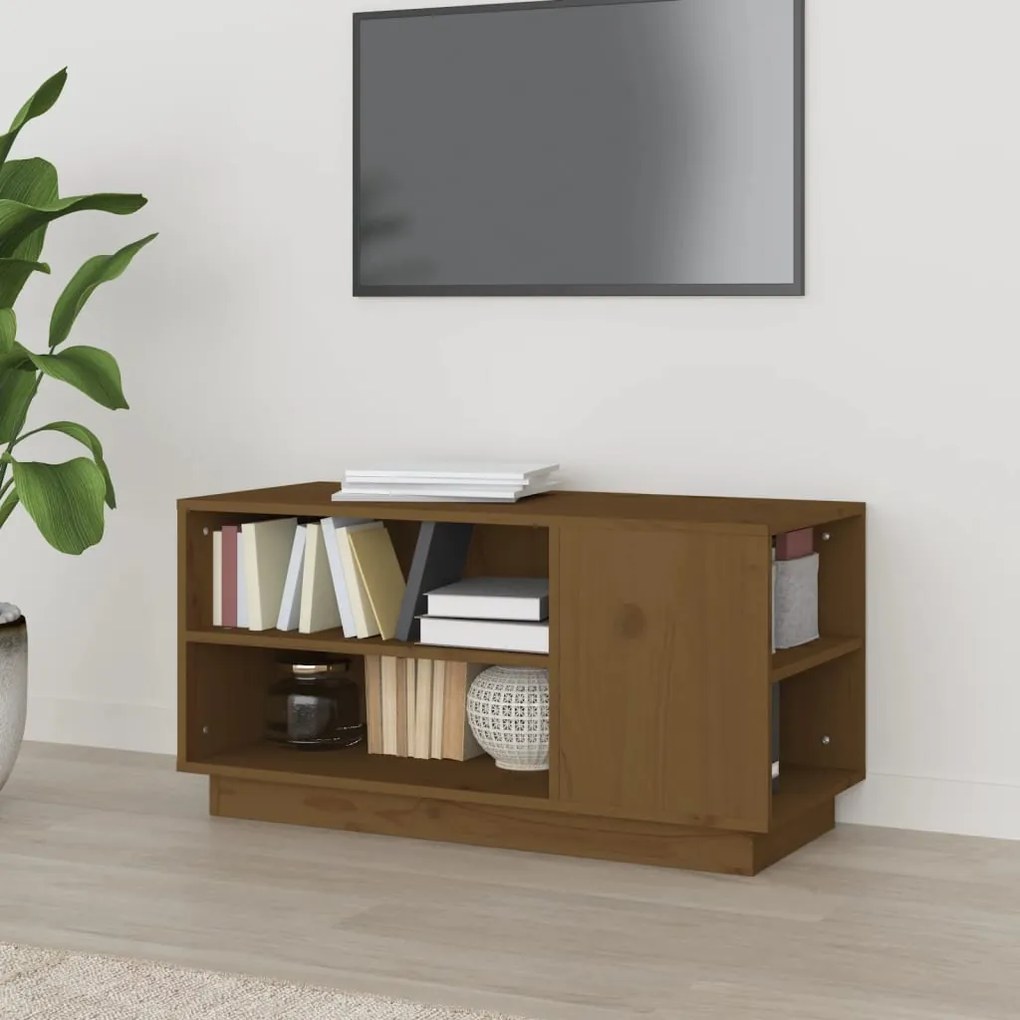 TV skříňka medově hnědá 80x35x40,5 cm masivní borové dřevo