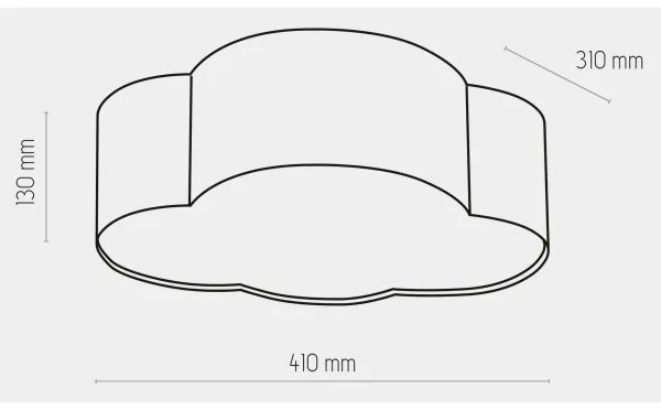 Dětské stropní svítidlo CLOUD MINI 2xE27/15W/230V šedá