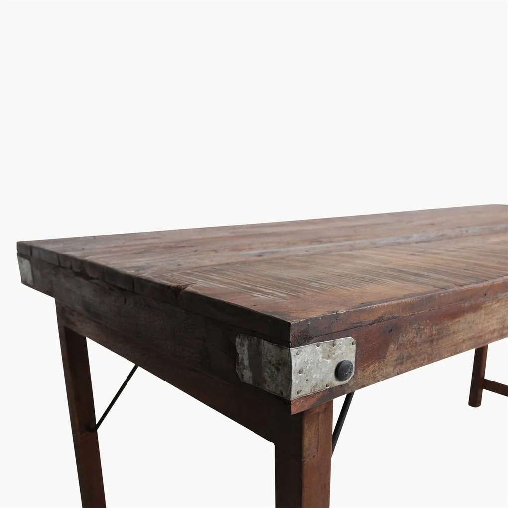 Rustikální dřevěný jídelní stůl skládací VINTAGE 165cm