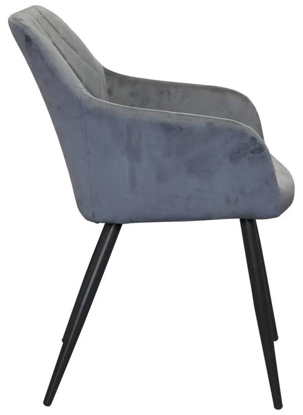 IDEA Jídelní židle DIAMANT šedý samet