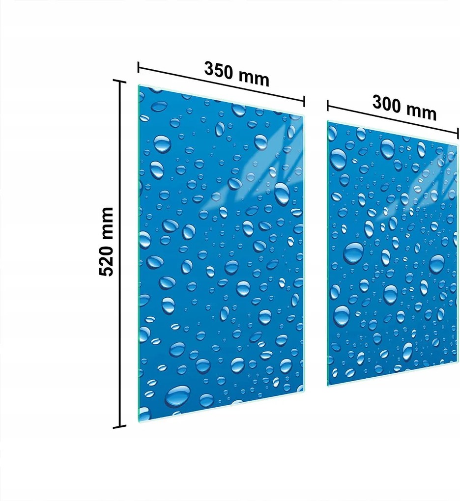 Skleněná Ochranná Deska Do Kuchyně 65x52 Kapky