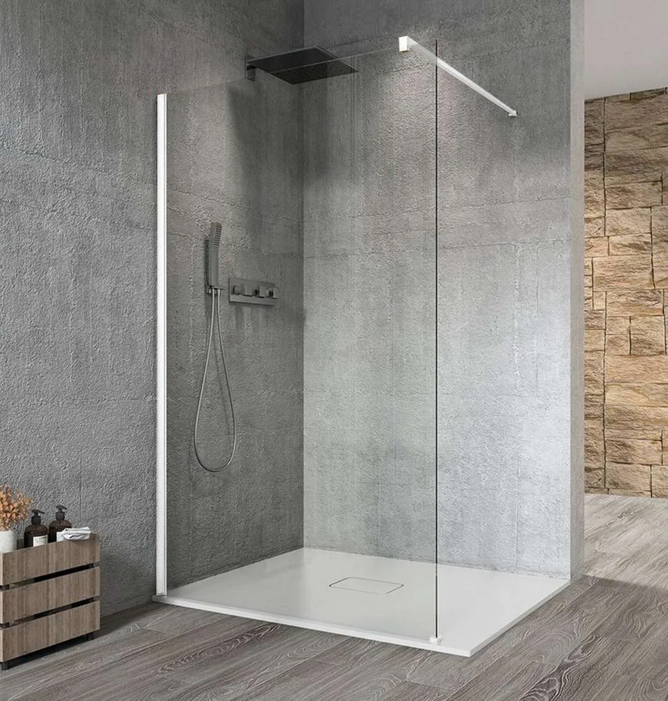 Gelco Vario - Sprchová stěna Walk-In, 90x200 cm, Coated glass, bílá/čiré sklo GX1290GX1015