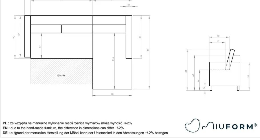 Zelená sametová rozkládací rohová pohovka Miuform Lofty Lilly, pravý roh