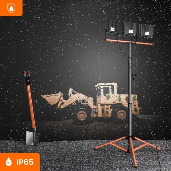 LED Reflektor se stojanem 3xLED/100W/230V 4500K IP65 černá/oranžová