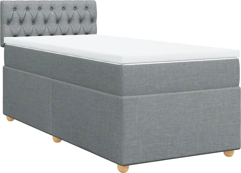 Box spring postel s matrací světle šedá 80 x 200 cm textil 3288814