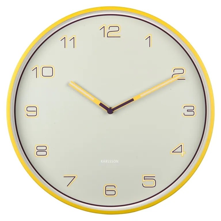 Karlsson 6013BY designové nástěnné hodiny žlutá, pr.  40 cm