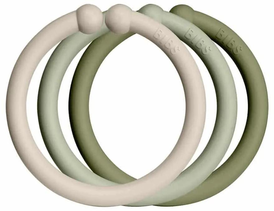Bibs Loops kroužky 12 ks Sand-dark-oak-vanilla