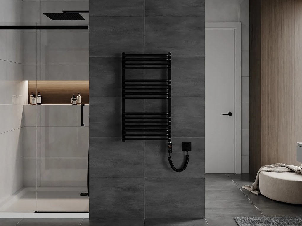 Mexen Apollo, elektrické topné těleso 860x450 mm + topná tyč 600 W, černá, W117-0860-450-2600-70