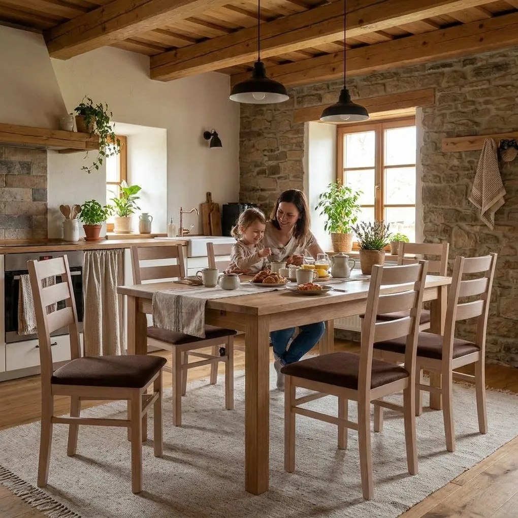 Stima Židle LORI II s čalouněným sedákem dub LUX černá 23