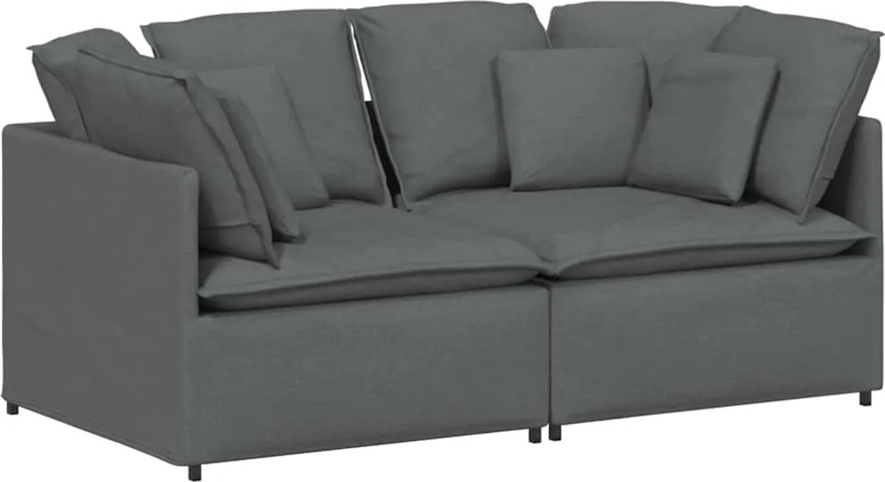 Modulární pohovka s polštáři textil tmavě šedá 3321238