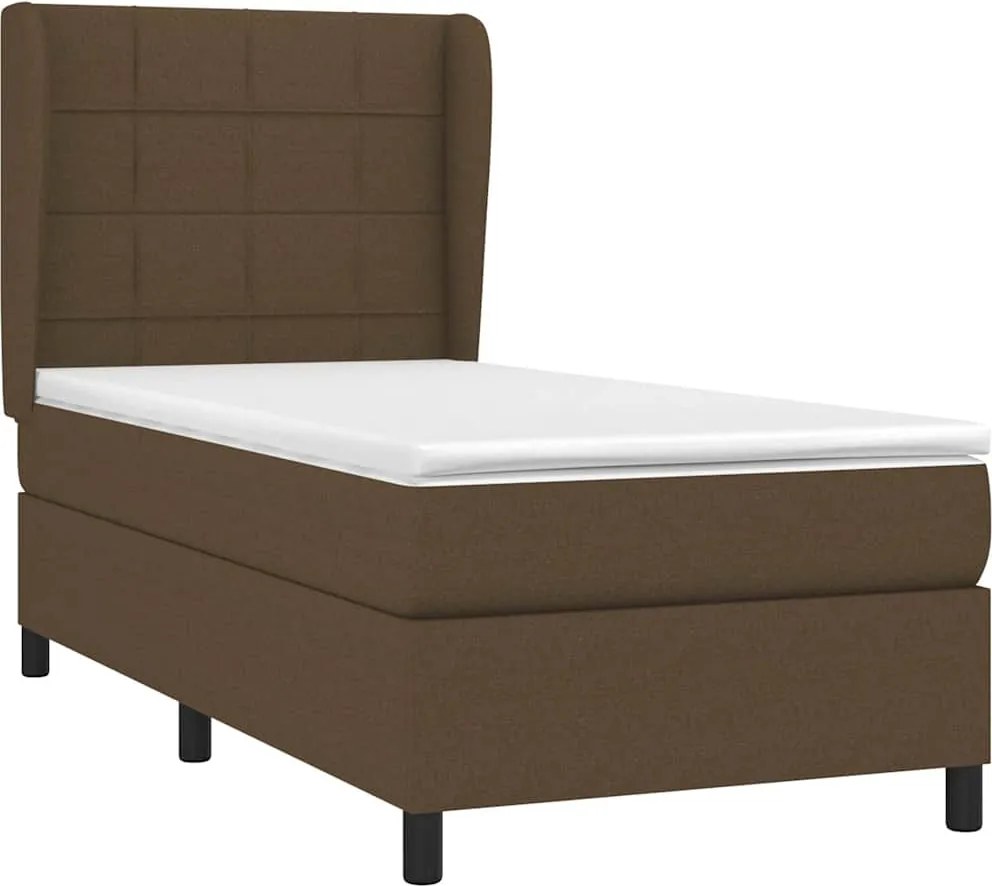 Box spring postel s matrací tmavě hnědá 80x200 cm textil 3127920