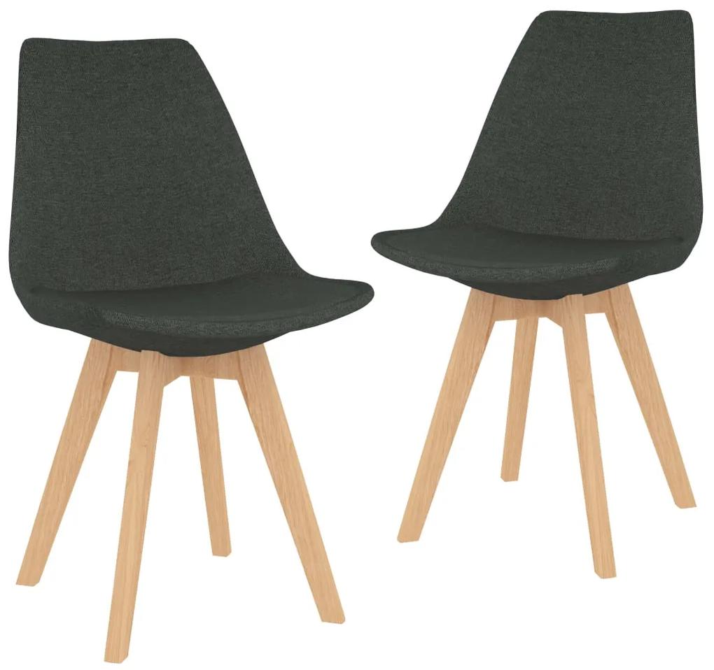 324157 vidaXL Jídelní židle 2 ks tmavě šedé textil