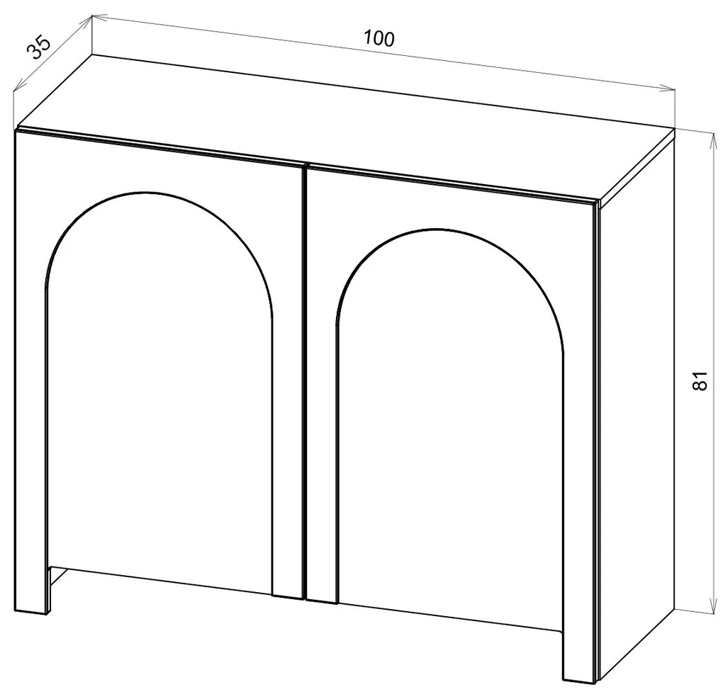 Komoda Arco 100 cm kašmírová