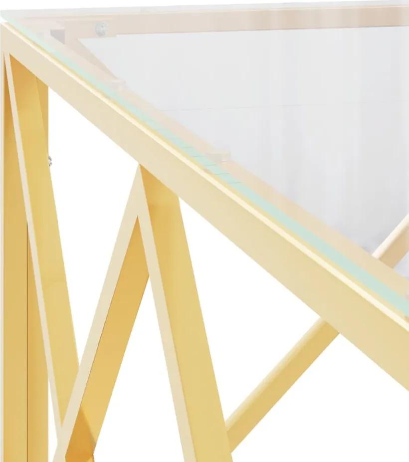 vidaXL Konferenční stolek zlatý 80 x 80 x 40 cm nerezová ocel a sklo [349971] Barva: Stříbrná
