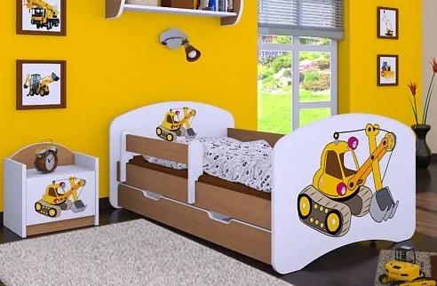 Svět pokojů Dětská postel Kevin - žlutý bagr + matrace zdarma Barva: Buk,  Uložný prostor: ANO (+800 Kč), Rozměr: 140x70 cm | BIANO