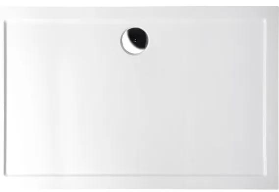 Polysan Klasik Karia Obdelníková sprchová vanička z litého mramoru 100 x 80 cm, bílá 45511