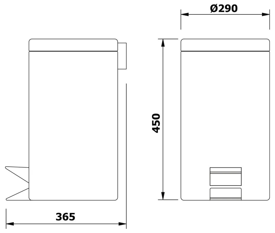 Aqualine SIMPLE LINE odpadkový koš kulatý 20l, nerez lesk 27120