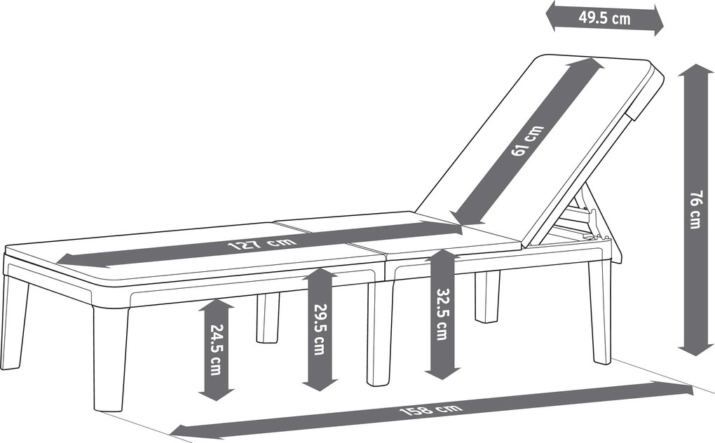 Tchibo - Zahradní lehátko - barva: modrá
