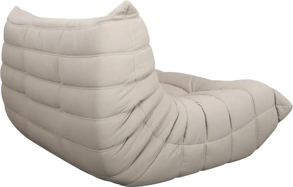 Designová dvoumístná pohovka Nua 130 cm samet béžová