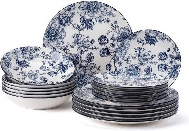 Porcelánová sada talířů GIVERNY 18 ks