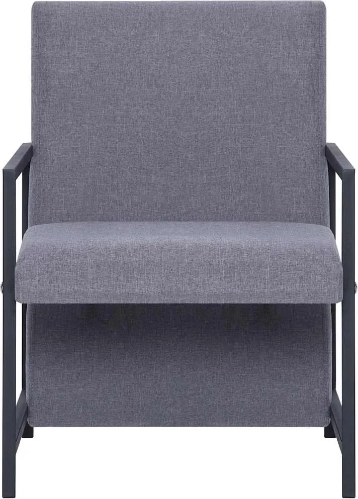 Křeslo světle šedé textil 282155