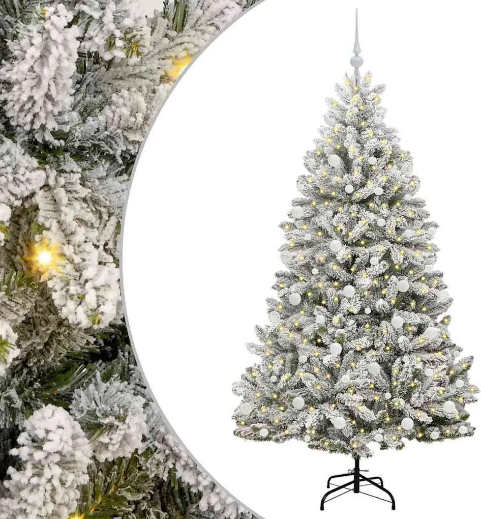 Umělý vánoční stromeček 180 cm 300 LED Teplá bílá PVC a ocel 3395751