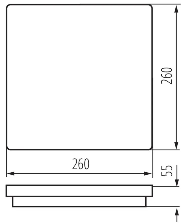 KANLUX BENO stropní LED svítidlo 260x55x260mm, 24W, bílá 33342