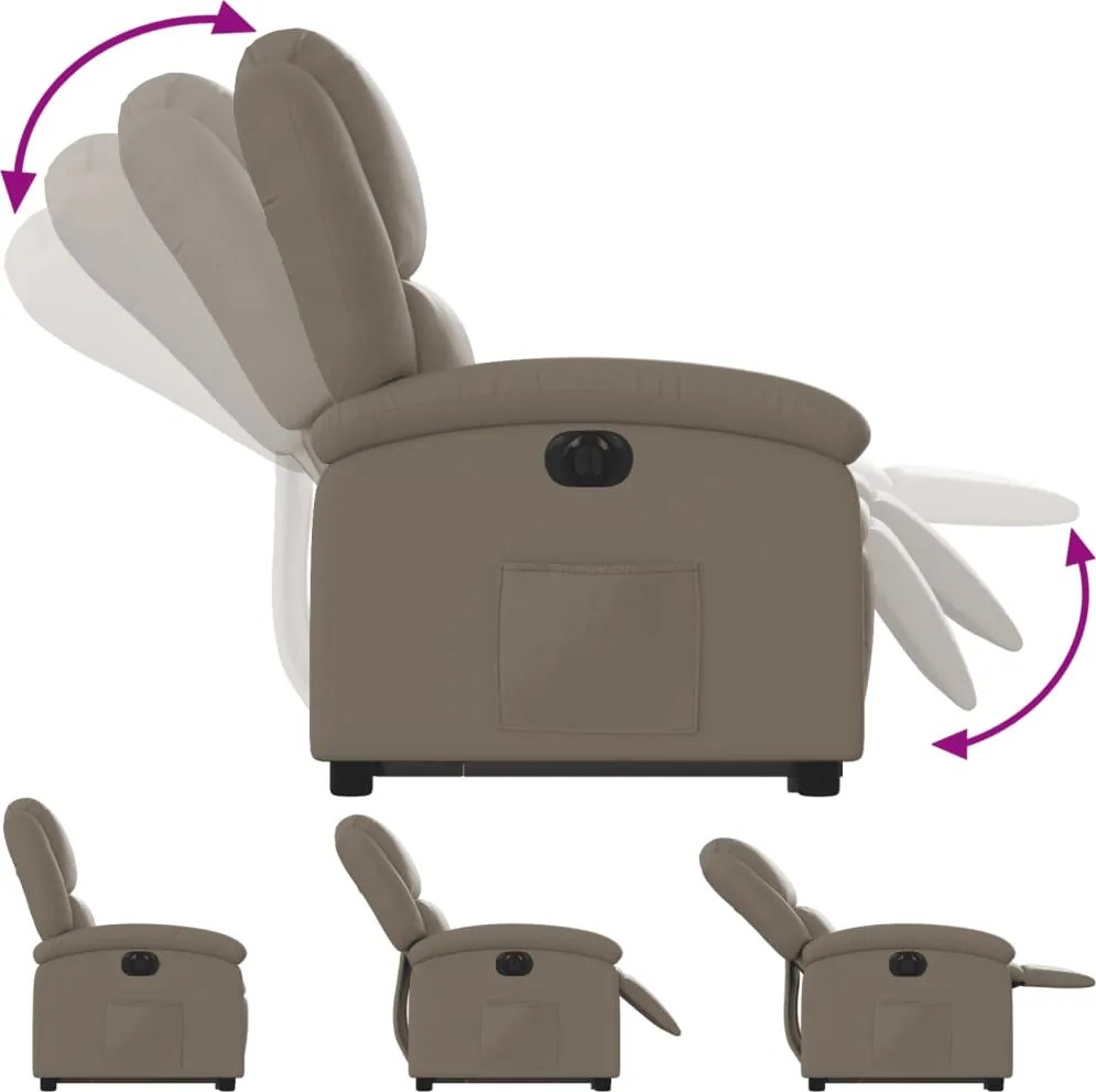 Elektrické zvedací polohovací křeslo cappuccino umělá kůže 3204246