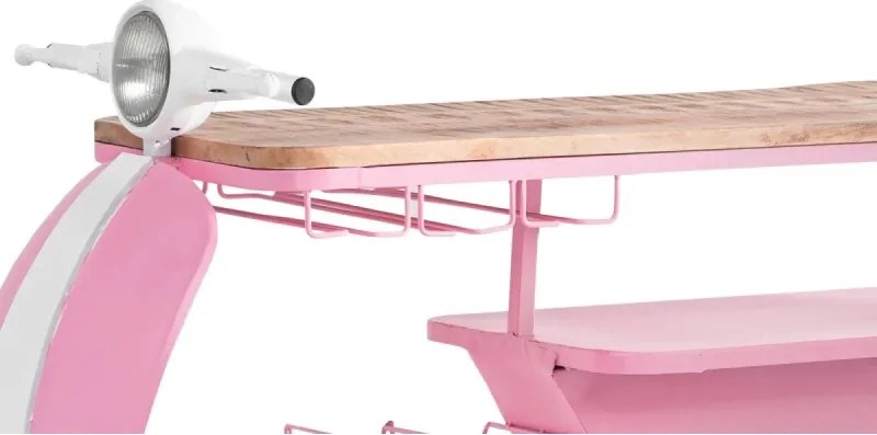 furniture-nabytek.cz - Lakovaný barový pult Scooter Nova Pink z kovu, růžová – 160×50×87 cm