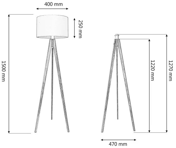 Stojací lampa ALBA 1xE27/15W/230V černá/dub