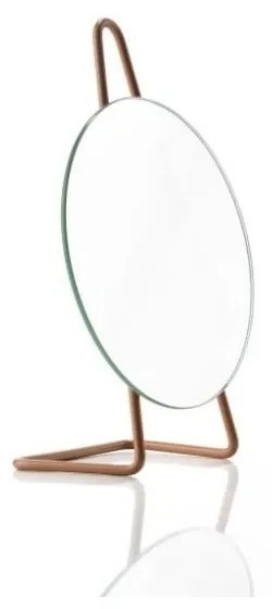 Jantarově oranžová ocelové stolní kosmetické zrcadlo Zone A-Mirror Amber, ø 31 cm