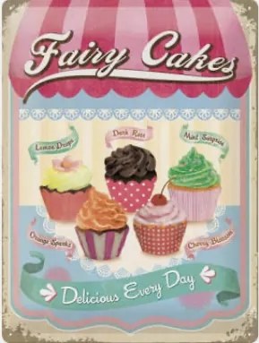 Plechová cedule Fairy Cakes