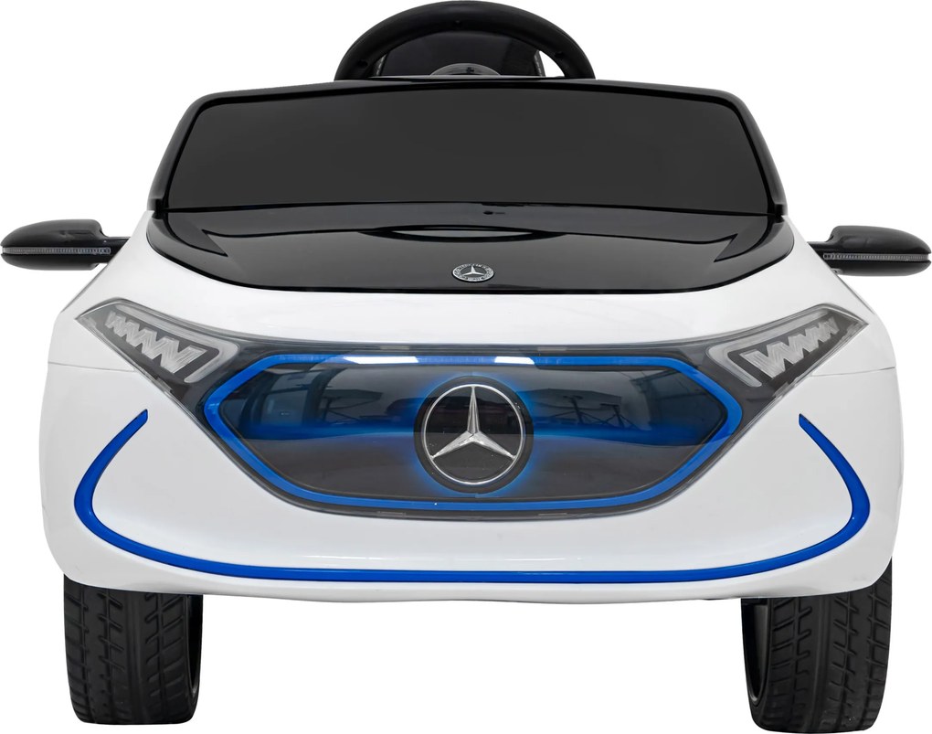 Ramiz Elektrické auto Mercedes Benz AMG EQA pro děti bílé + dálkové ovládání + 5bodové pásy + EVA kola + MP3 displej + LED