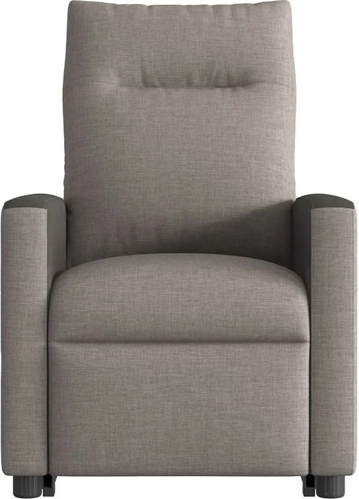 Zvedací masážní polohovací křeslo taupe textil 3324064
