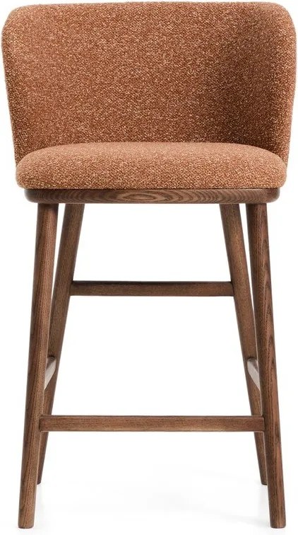 Čalouněná barová židle v terakotové barvě (výška sedáku 65 cm) Ciselia – Kave Home