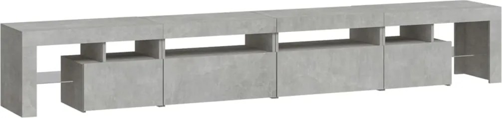 TV skříňka s LED osvětlením betonově šedá 260x36,5x40 cm 3152821
