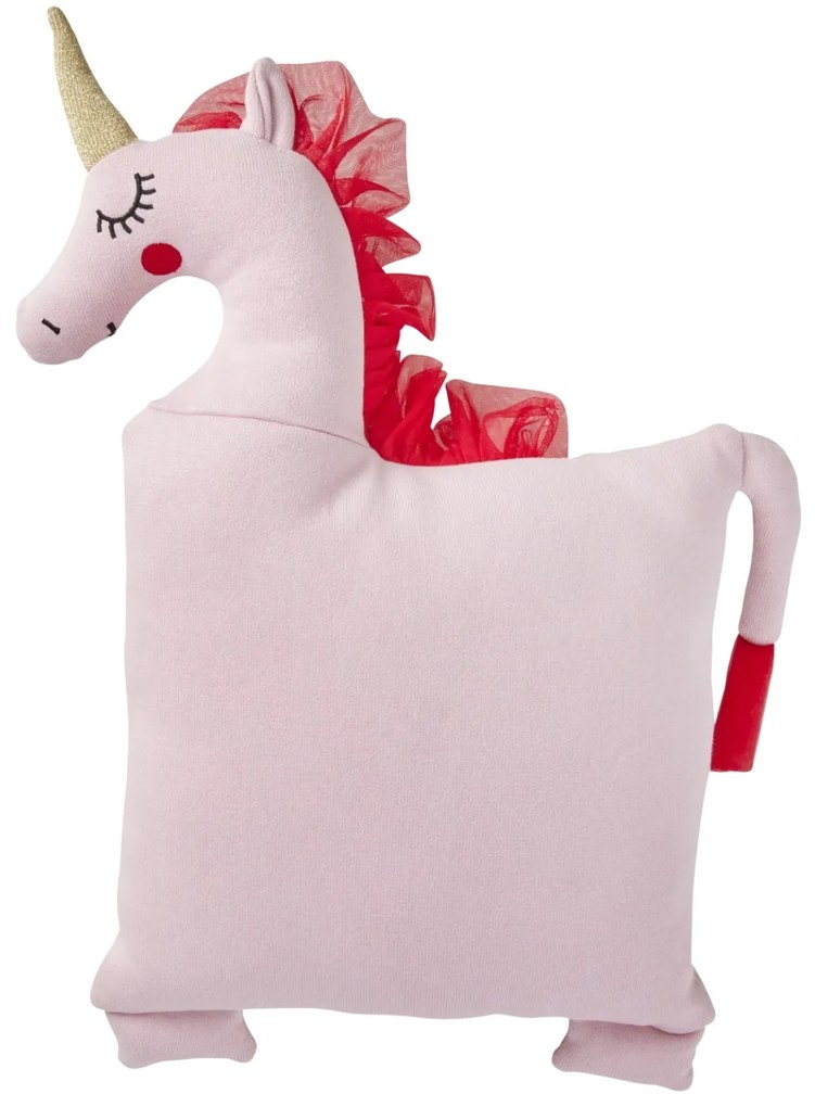 rice Dekorativní polštář Unicorn Pink 50 x 40 cm, růžová barva, textil