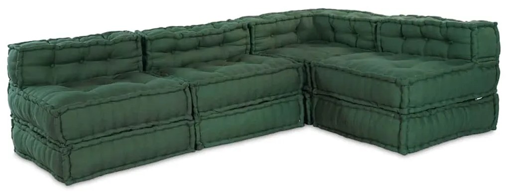 Modulová pohovka Textil Zelená 210 x 140 x 56 cm 3315078