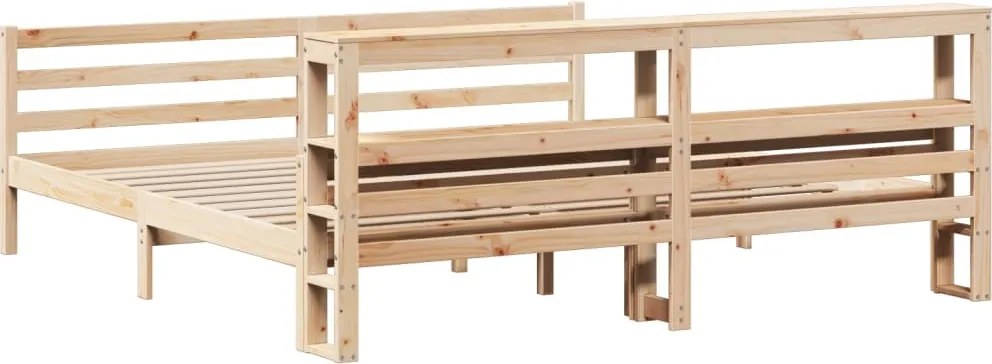 Rám postele s čelem 200 x 200 cm masivní borové dřevo 3305951