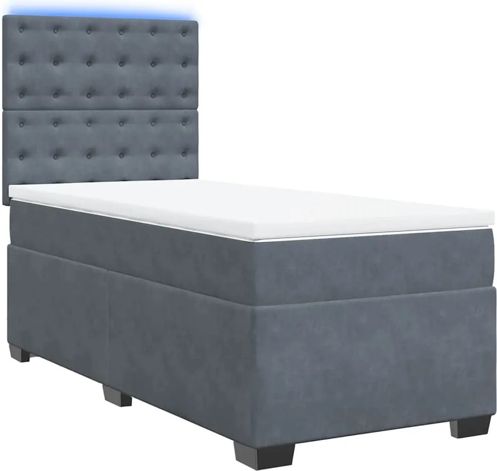 Box spring postel s matrací tmavě šedá 80 x 200 cm samet 3293075