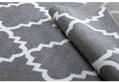 koberec SKETCH F343 Marocký jetel, mříž, šedo bílá velikost 200x290 cm | krásné koberce cz