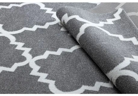 koberec SKETCH F343 Marocký jetel, mříž, šedo bílá velikost 280x370 cm | krásné koberce cz